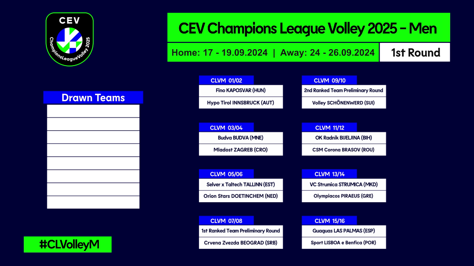 WorldofVolley :: CEV Champions League 2025 Men: Teams Drawn for Group ...